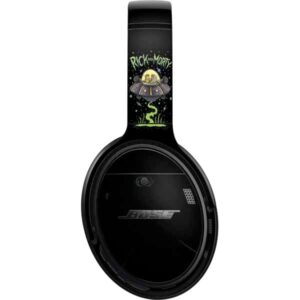 skinit decal audio skin compatible with bose quietcomfort 35 ii headphones - officially licensed warner bros rick and morty spaceship design