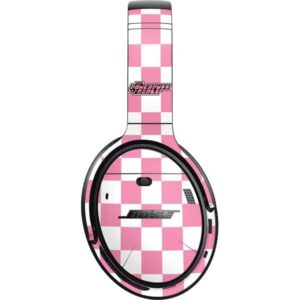 skinit decal audio skin compatible with bose quietcomfort 35 headphones - officially licensed warner bros powerpuff girls checkered design