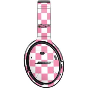 skinit decal audio skin compatible with bose quietcomfort 35 ii headphones - officially licensed warner bros powerpuff girls checkered design