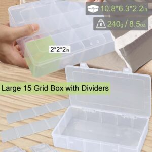 YVUDW Tackle Box Organizer Plastic Jewelry Box with Dividers Snackle Box Charcuterie Container Bead Organizer Containers Craft Storage Organizers 4 Pack