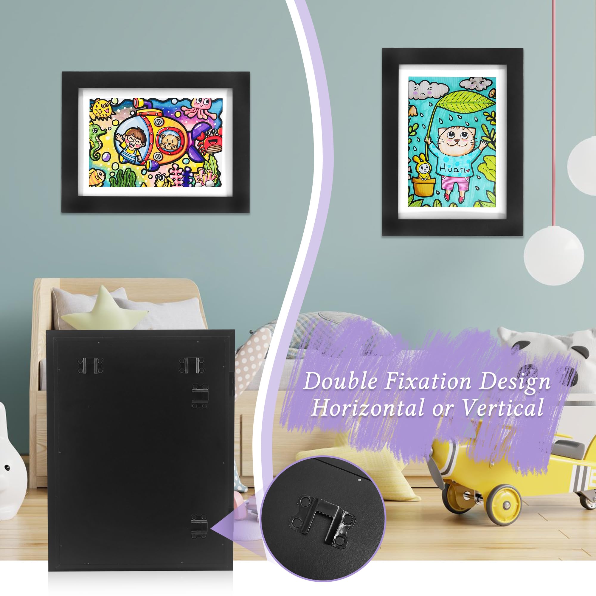 GraduationMall Kids Art Frames, Front Opening A4 Kids Artwork Display Frame Picture Frame for 50+ Pictures, Children Drawing Crafts Storage Frame