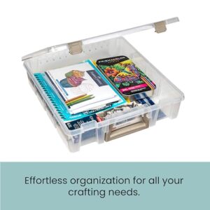 ArtBin 6955RK Super Satchel 1-Compartment Box, Art & Craft Organizer, 1-Pack, Translucent Blush