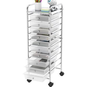 simplehouseware utility cart with 10 drawers rolling storage art craft organizer on wheels, metal