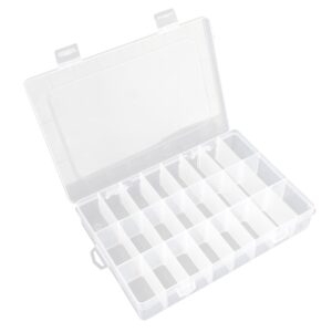 24 grids plastic organizer box with dividers clear craft storage bead organizer box earring organizer travel pill organizer jewelry organizer storage boxes screw seed small parts organizer hair tie