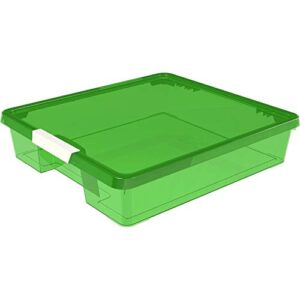 Storex Stackable Craft Box Storage Bin, 3" x 14" x 14", Assorted Bright, 5 per Carton