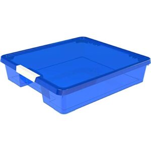 Storex Stackable Craft Box Storage Bin, 3" x 14" x 14", Assorted Bright, 5 per Carton