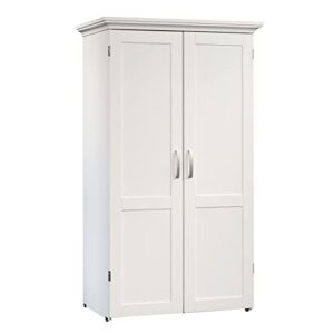 sauder miscellaneous storage craft & sewing armoire, l: 35.11" x w: 21.81" x h: 61.58", glacier white finish