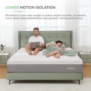 Novilla King Size Mattress, 10 Inch Gel Memory Foam Mattress for Cooler Night‘s Sleep & Enhanced Support, Medium Firm Bed Mattress King Size