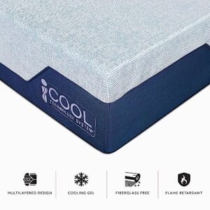 SWISSLUX 14-Inch Queen Size Mattress, iCOOL Tech and Cooling Gel Infused Medium Plush Memory Foam Mattress, CertiPUR-US Certified, Bed-in-a-Box, White, Queen Size (80" L x 60" W x 14" H)