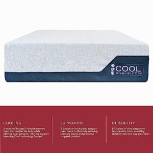 SWISSLUX 14-Inch Queen Size Mattress, iCOOL Tech and Cooling Gel Infused Medium Plush Memory Foam Mattress, CertiPUR-US Certified, Bed-in-a-Box, White, Queen Size (80" L x 60" W x 14" H)