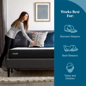 Lucid 8 Inch King Mattress - Firm Gel Memory Foam Mattress – Bamboo Charcoal Foam –Gel Infused- Hypoallergenic Foam Mattress