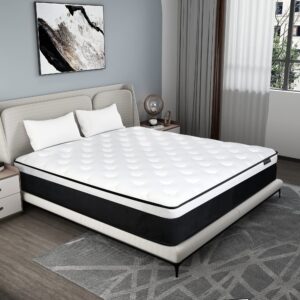 CHEVNI King Mattress,12 Inch Euro Top King Size Mattress in a Box,Memory Foam Hybrid Mattress with Individually Pocket Springs,Medium Firm,Strong Edge Support,CertiPUR-US