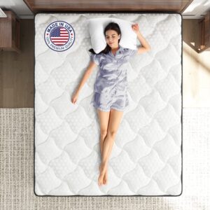 Maxzzz King Mattress in a Box 12 Inch Bamboo & Gel Infused Memory Foam Pocket Spring Hybrid Mattress - Medium Firm - CertiPUR-US Certified