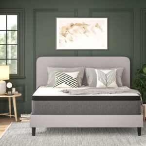 Flash Furniture Capri Comfortable Sleep 13" Euro Pillow Top Hybrid Pocket Spring and Foam Mattress in a Box, Foam and Spring Hybrid Mattress, King