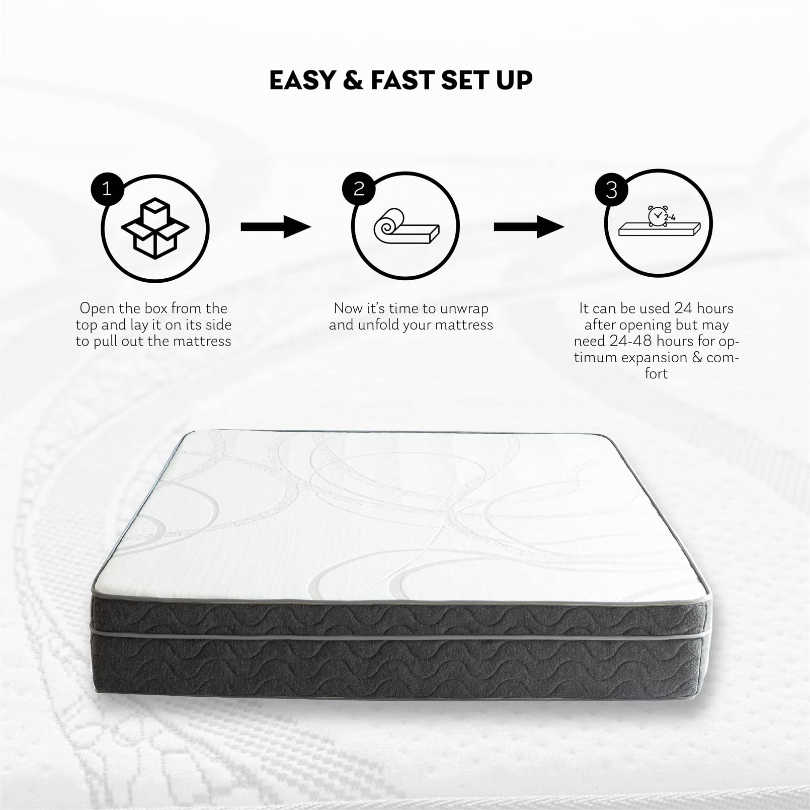 King Size Mattress, 10 Inch Gel Memory Foam Mattress with Individual Pocket Spring Mattress, Pressure Relief, Medium Firm Feel Mattress for Fit The Spine, CertiPUR-Us Certified (King)