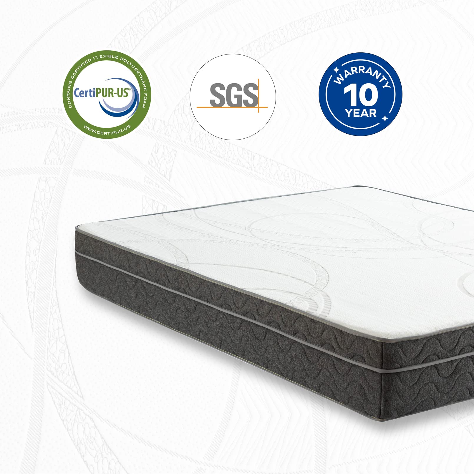 King Size Mattress, 10 Inch Gel Memory Foam Mattress with Individual Pocket Spring Mattress, Pressure Relief, Medium Firm Feel Mattress for Fit The Spine, CertiPUR-Us Certified (King)