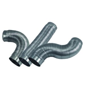 deflecto semi rigid aluminum duct with attached connectors, silver, 4" x 24" (mac36024/6)