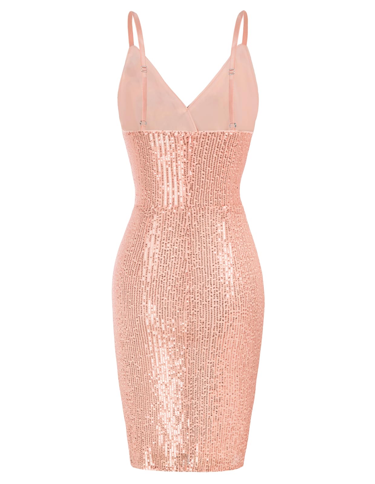 GRACE KARIN Semi Formal Dresses for Women Sexy Sequin Dress Bodycon Dresses for Women Rose Gold L