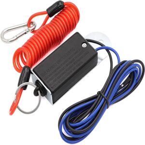 trailer breakaway switch, aspligo 4ft break control kit, for brake, coiled cable with electric rv towing, gk-trailerbreakswitch, red