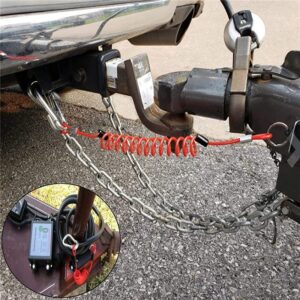 Trailer Breakaway Switch, Aspligo 4Ft Break Control kit, for Brake, Coiled Cable with Electric RV Towing, GK-TrailerBreakSwitch, Red