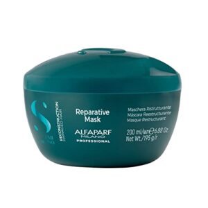 alfaparf milano semi di lino reconstruction reparative mask - color safe deep conditioning hair mask - damaged hair repair - paraben and paraffin free - vegan formula (6.88 fl. oz)