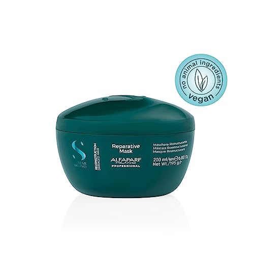 ALFAPARF MILANO Semi Di Lino Reconstruction Reparative Mask - Color Safe Deep Conditioning Hair Mask - Damaged Hair Repair - Paraben and Paraffin Free - Vegan Formula (6.88 fl. oz)