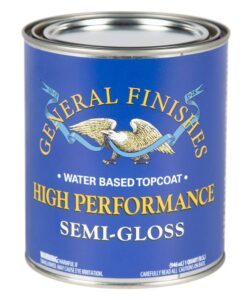 general finishes high performance water based topcoat, 1 quart, semi-gloss