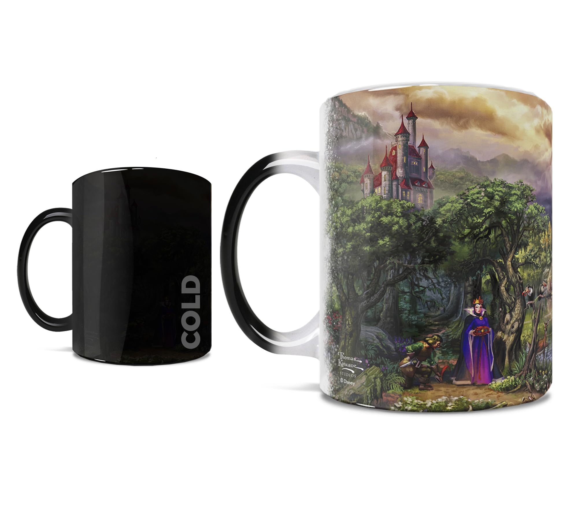 Morphing Mugs Disney – The Evil Queen – Thomas Kinkade Studios - One 11 oz Color Changing Ceramic Mug – Image Revealed When HOT Liquid Is Added!