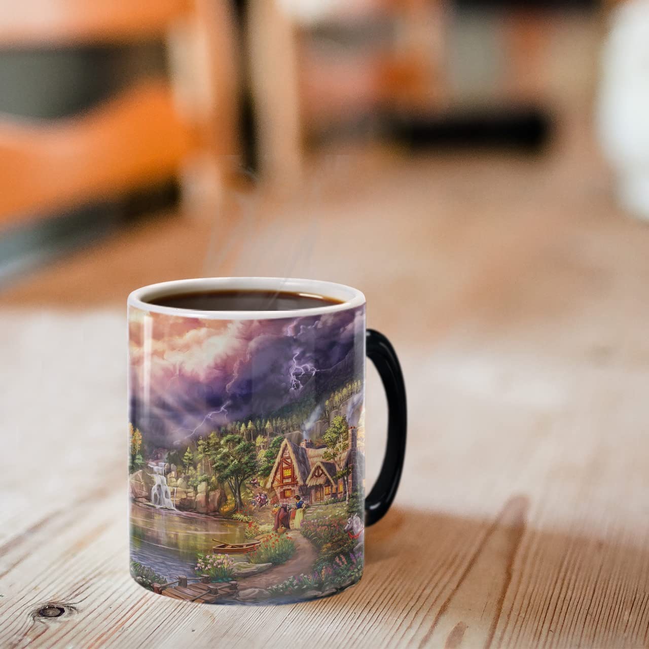 Morphing Mugs Disney – The Evil Queen – Thomas Kinkade Studios - One 11 oz Color Changing Ceramic Mug – Image Revealed When HOT Liquid Is Added!