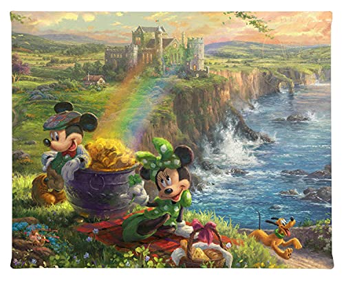 Thomas Kinkade Mickey and Minnie in Ireland 8" x 10" Gallery Wrapped Canvas Art | Frameless Room Wall Art | Certificate of Authenticity Included