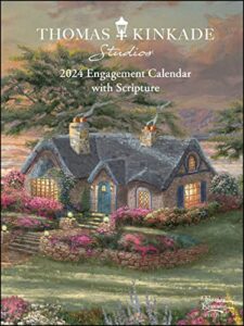 thomas kinkade studios 12-month 2024 monthly/weekly engagement calendar with scr