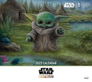 the mandalorian by thomas kinkade studios 2023 deluxe wall calendar with print