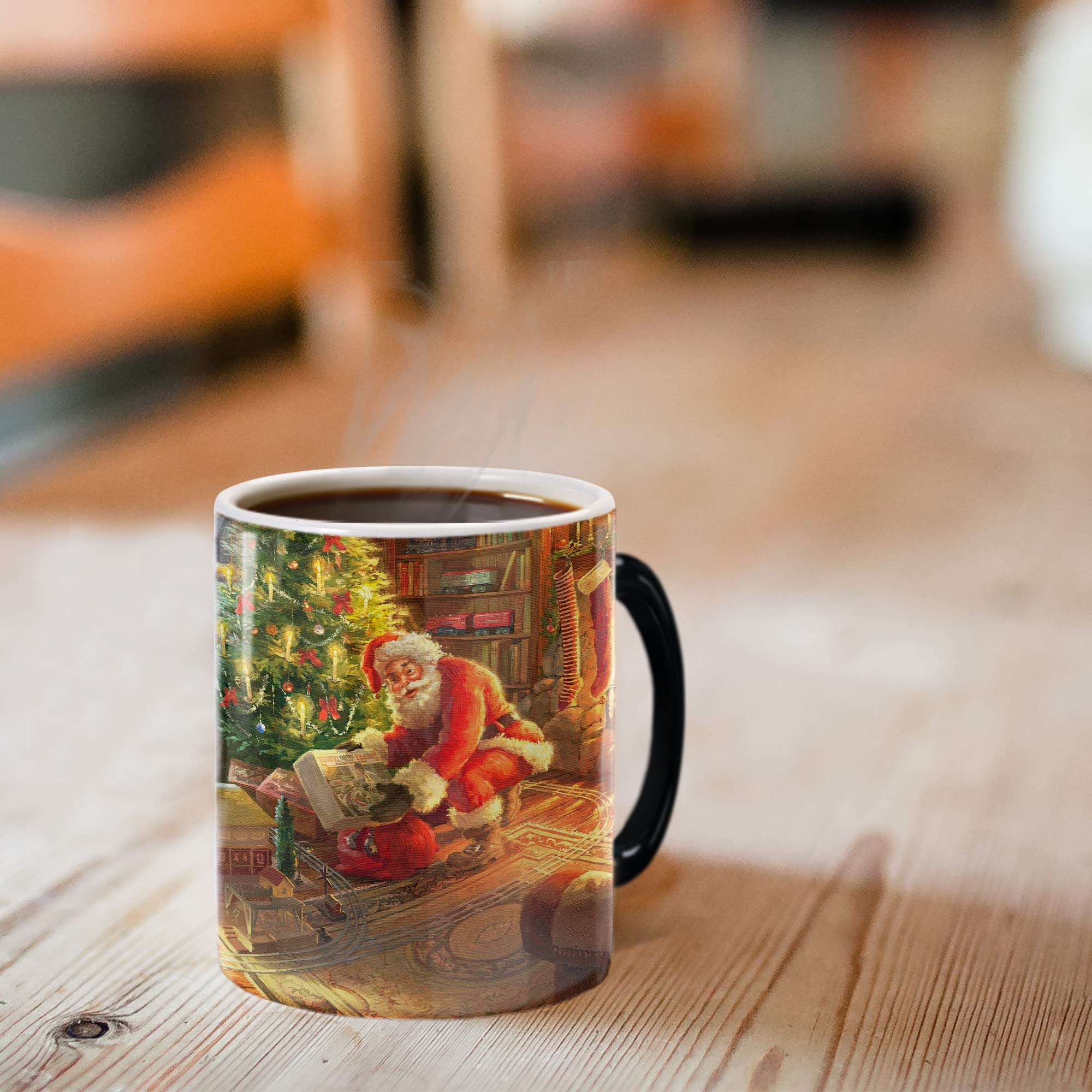 Morphing Mugs Thomas Kinkade Studios – Lionel – Santa’s Special Delivery – Trainset – Toys – One 11 oz Color Changing Ceramic Mug – Image Revealed When HOT Liquid Is Added!