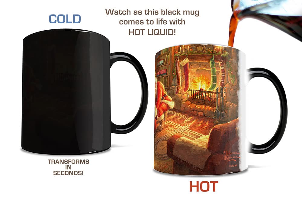 Morphing Mugs Thomas Kinkade Studios – Lionel – Santa’s Special Delivery – Trainset – Toys – One 11 oz Color Changing Ceramic Mug – Image Revealed When HOT Liquid Is Added!