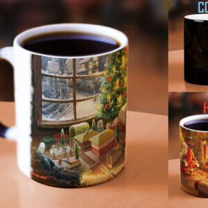 Morphing Mugs Thomas Kinkade Studios – Lionel – Santa’s Special Delivery – Trainset – Toys – One 11 oz Color Changing Ceramic Mug – Image Revealed When HOT Liquid Is Added!