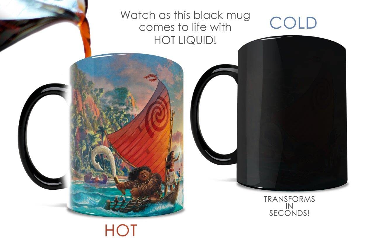 Morphing Mugs Disney – Moana – Thomas Kinkade Studios - One 11 oz Color Changing Ceramic Mug – Image Revealed When HOT Liquid Is Added!