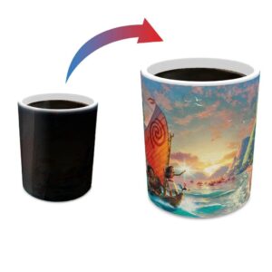 Morphing Mugs Disney – Moana – Thomas Kinkade Studios - One 11 oz Color Changing Ceramic Mug – Image Revealed When HOT Liquid Is Added!