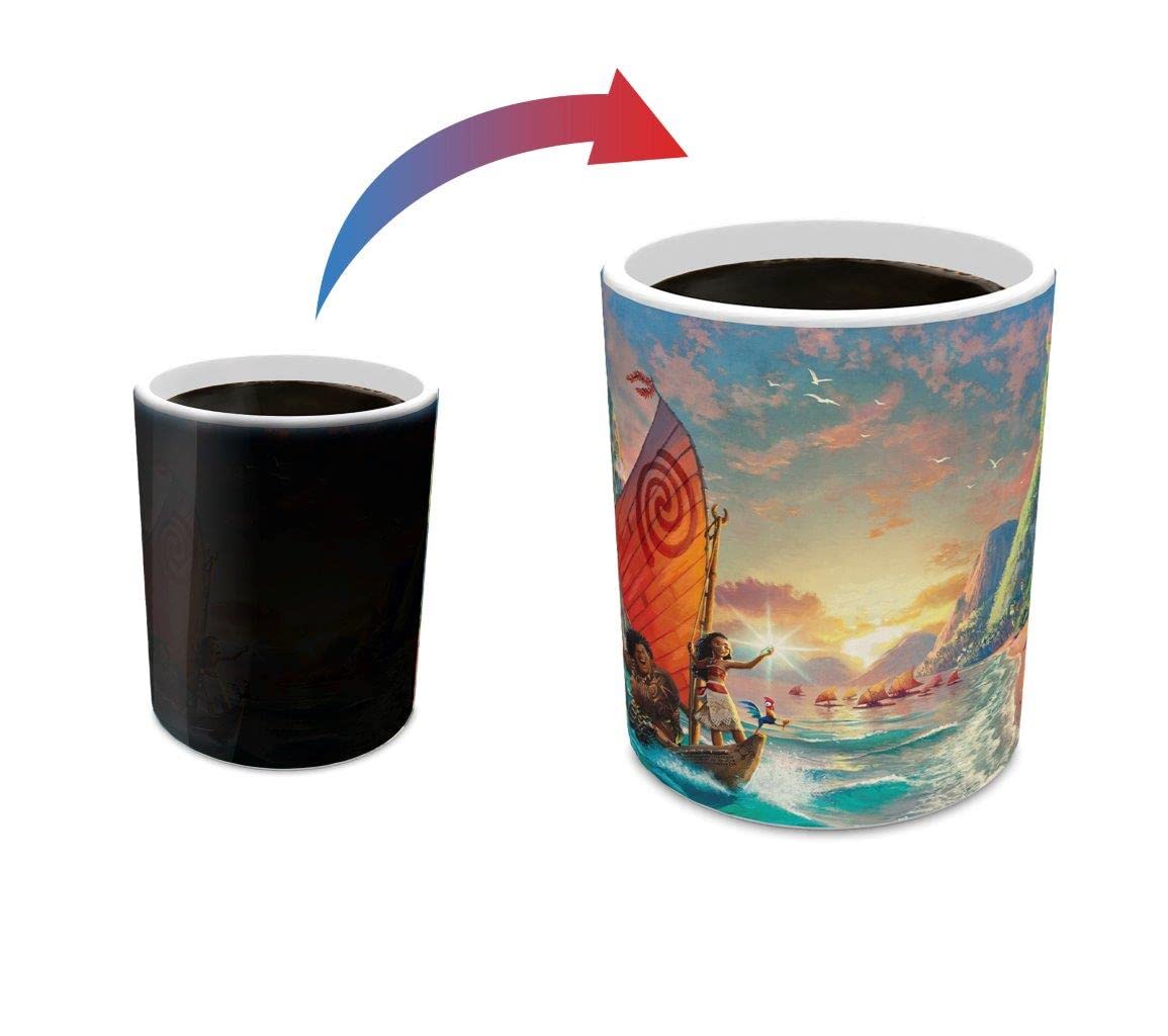 Morphing Mugs Disney – Moana – Thomas Kinkade Studios - One 11 oz Color Changing Ceramic Mug – Image Revealed When HOT Liquid Is Added!