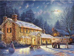 ceaco - thomas kinkade - holiday movies - national lampoons xmas vacation - 300 piece jigsaw puzzle