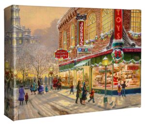 thomas kinkade studios a christmas wish 8 x 10 wrapped canvas (lionel train art)