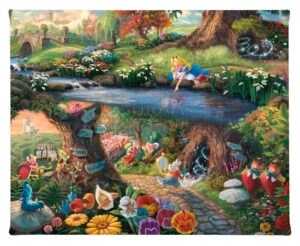 thomas kinkade disney alice in wonderland 8" x 10" gallery wrapped canvas art | frameless room wall art | certificate of authenticity included