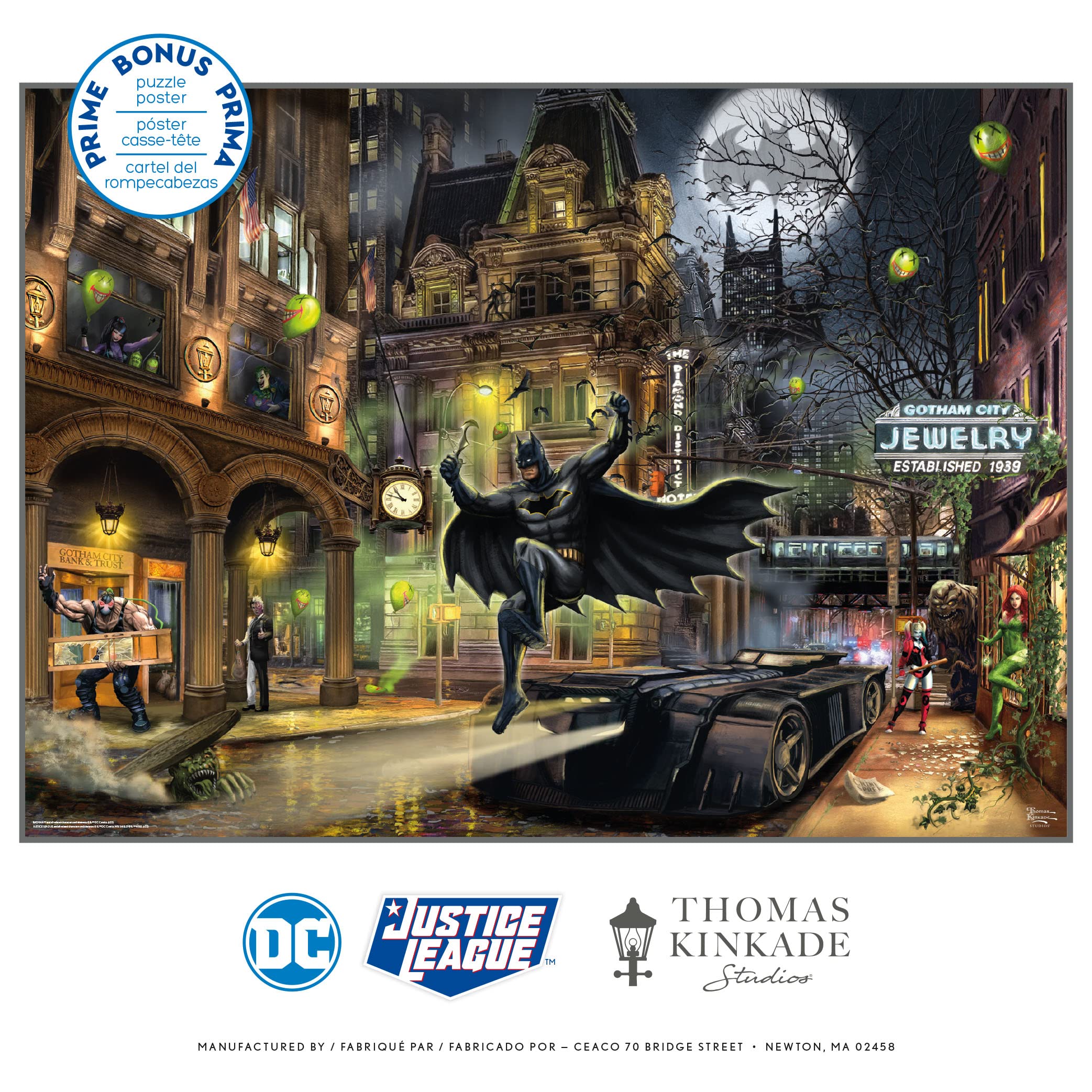 Ceaco - Thomas Kinkade - DC Comics - Batman Gotham City - 1000 Piece Jigsaw Puzzle