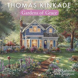 thomas kinkade gardens of grace with scripture 2024 wall calendar