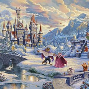 Ceaco - Thomas Kinkade - Disney Dreams Collection - Beauty and The Beast's Winter Enchantment - 750 Piece Jigsaw Puzzle