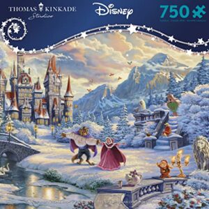 Ceaco - Thomas Kinkade - Disney Dreams Collection - Beauty and The Beast's Winter Enchantment - 750 Piece Jigsaw Puzzle