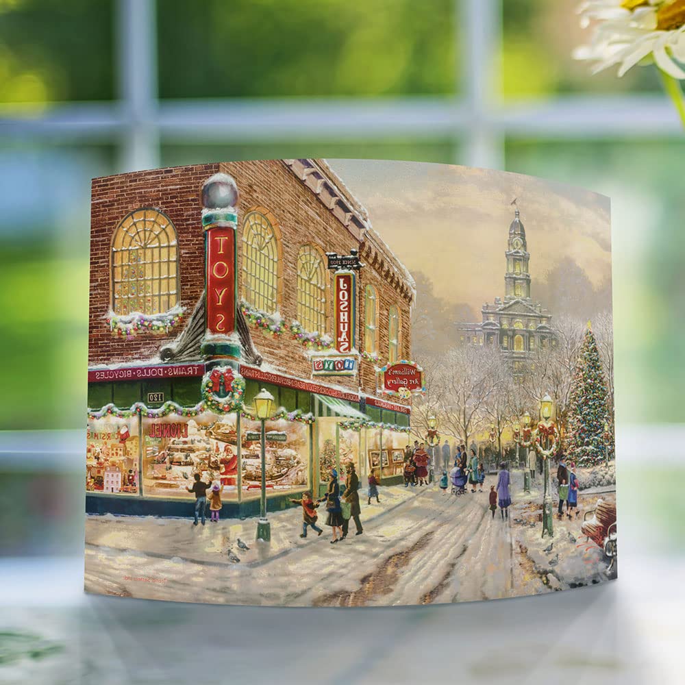 Thomas Kinkade Studios – Lionel Trains – Toy Store Holiday Scene – 10” x 7” Curved Acrylic Photo Print – Free Standing Décor – Officially Licensed Collectible