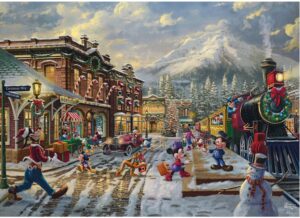 ceaco - thomas kinkade - disney - holiday - candy cane express - 1000 piece jigsaw puzzle