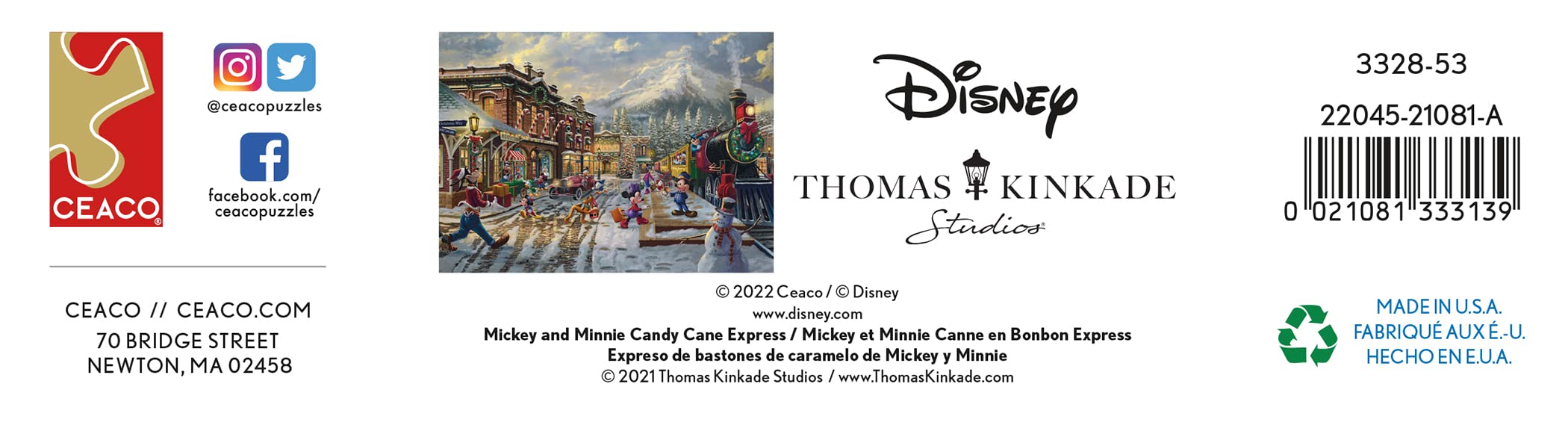 Ceaco - Thomas Kinkade - Disney - Holiday - Candy Cane Express - 1000 Piece Jigsaw Puzzle