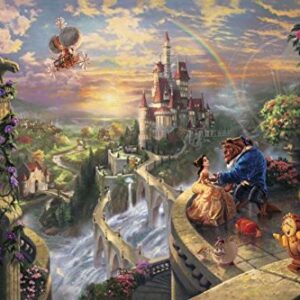 Ceaco - 4 in 1 Multipack - Thomas Kinkade - Disney Dreams Collection - Aladdin, Winnie the Pooh, Beauty & the Beast, & The Little Mermaid - (4) 500 Piece Jigsaw Puzzles