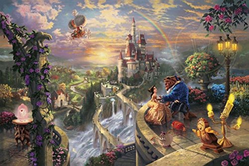 Ceaco - 4 in 1 Multipack - Thomas Kinkade - Disney Dreams Collection - Aladdin, Winnie the Pooh, Beauty & the Beast, & The Little Mermaid - (4) 500 Piece Jigsaw Puzzles